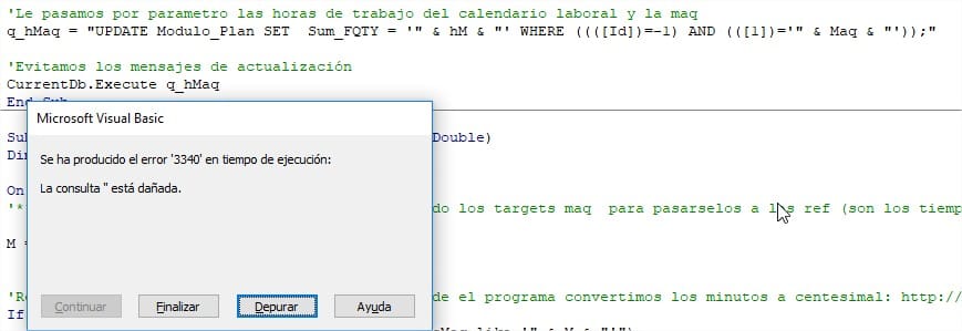 ACCESS Obteniendo Error 3340 Query actualización'' - Microsoft Access - Todoexpertos.com