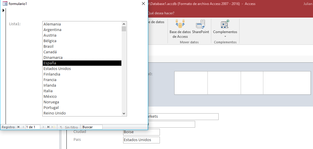 Pasar datos a listbox desde una consulta sql vba access - Visual Basic ...