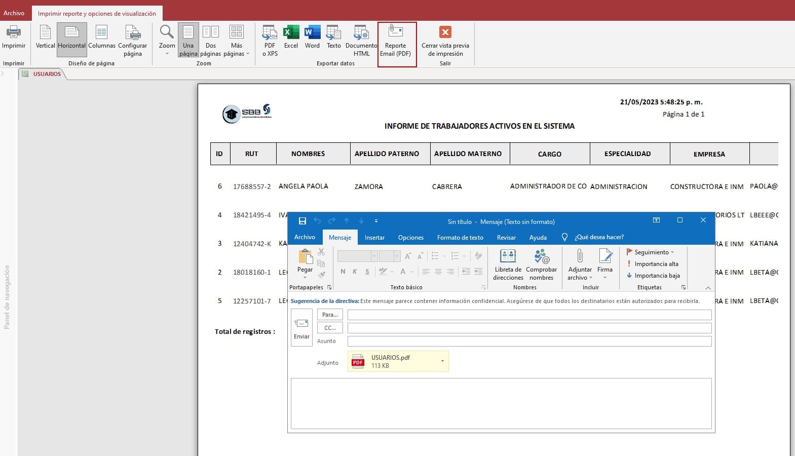 Pasar un informe a PDF y enviar por email - Microsoft Access ...
