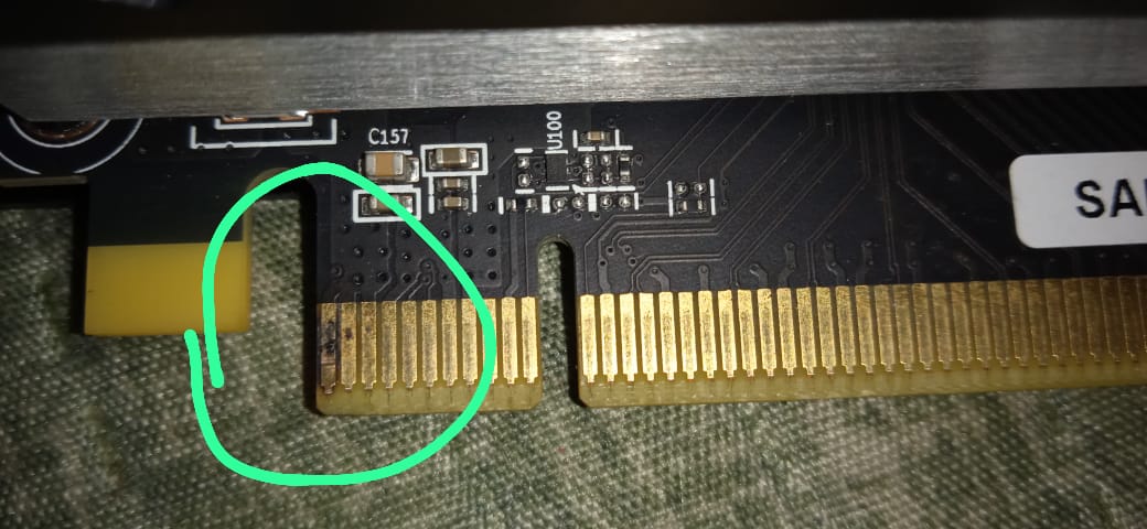 Una grafica rx580 8g de aliexpress tiene un pin del conector pci 16x ...