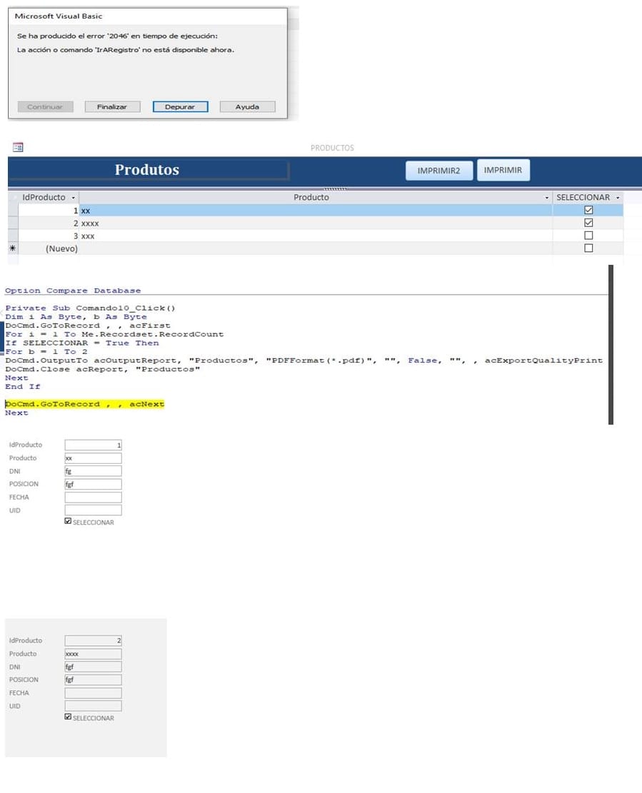 Imprimir informes desde un subformulario individualmente - Microsoft ...
