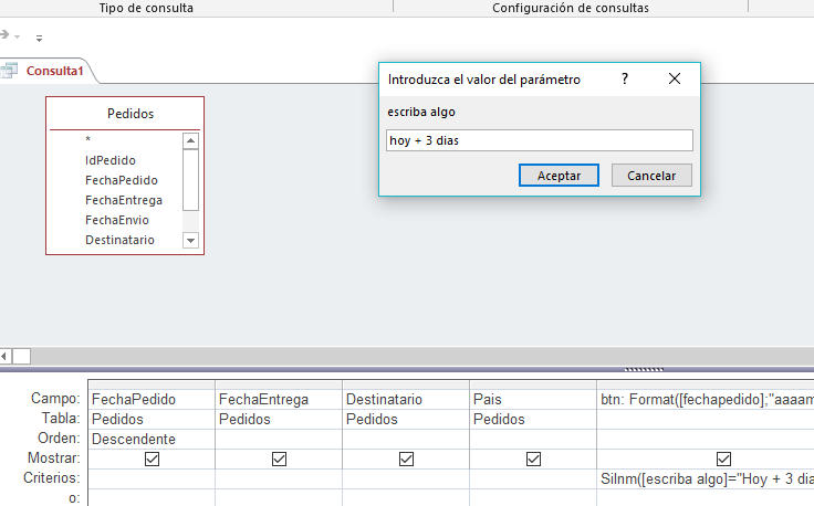 ACCESS Crear una consulta con una condición en el criterio y si no se ...