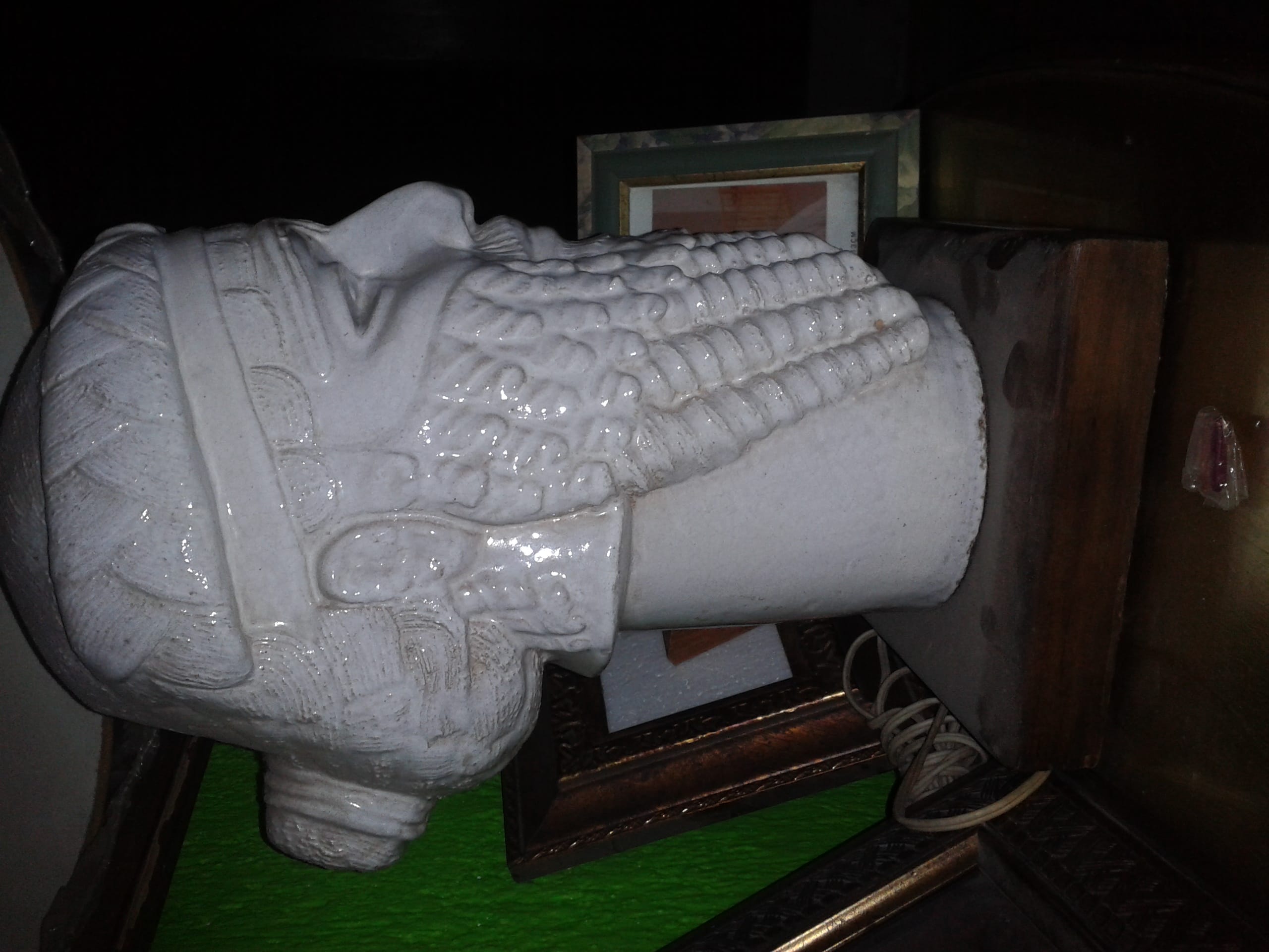 Lámpara rara cerámica, de los 50's 60's o 70's, copia de la cabeza ...