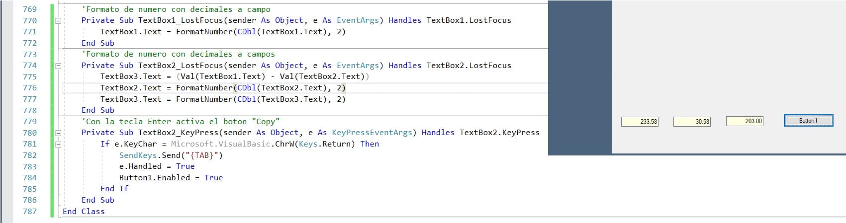 ¿Cómo hacer operaciones en Visual Studio sin utilizar un botón ...
